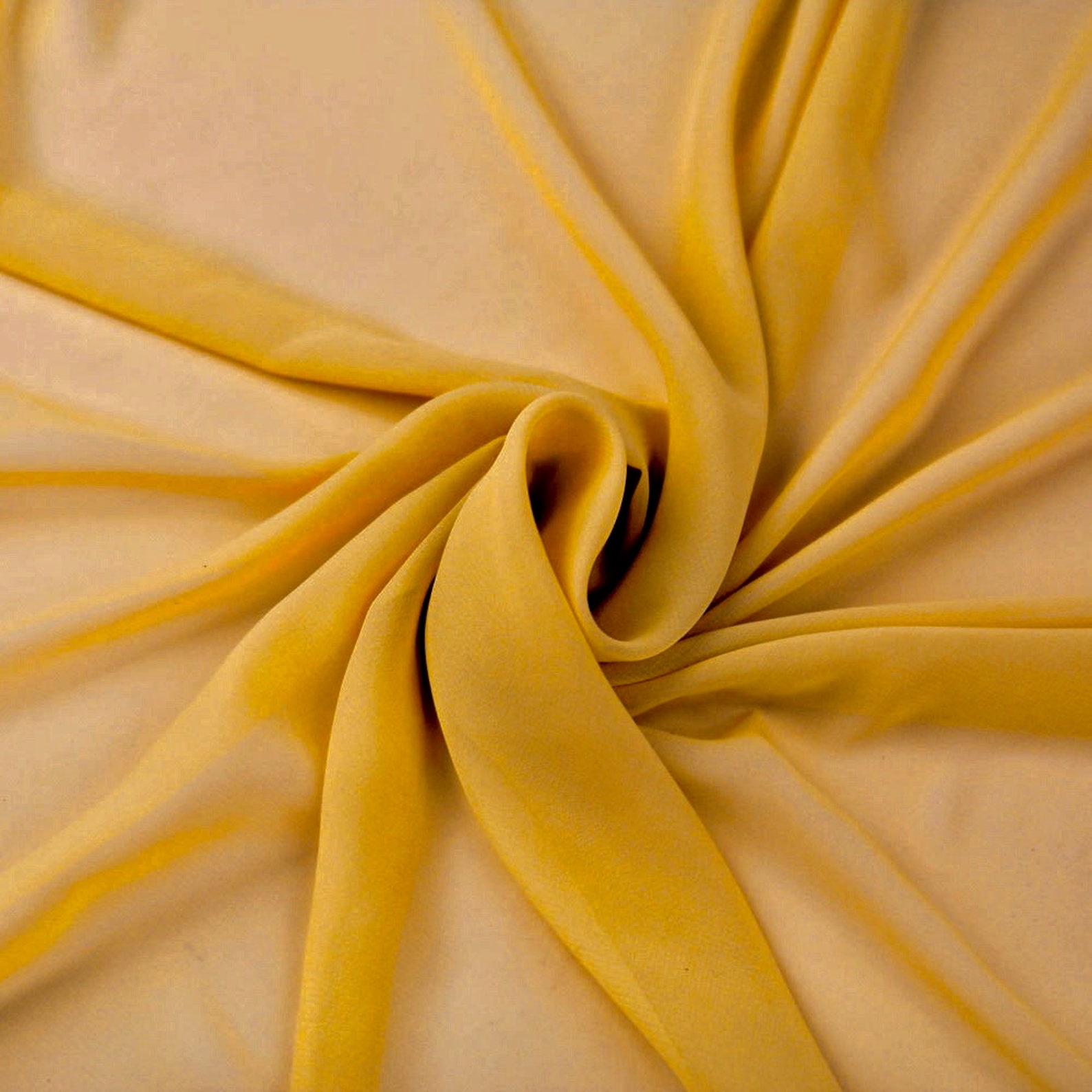 Danielle BRIGHT YELLOW Polyester Hi-multi Chiffon Fabric by the Yard ...