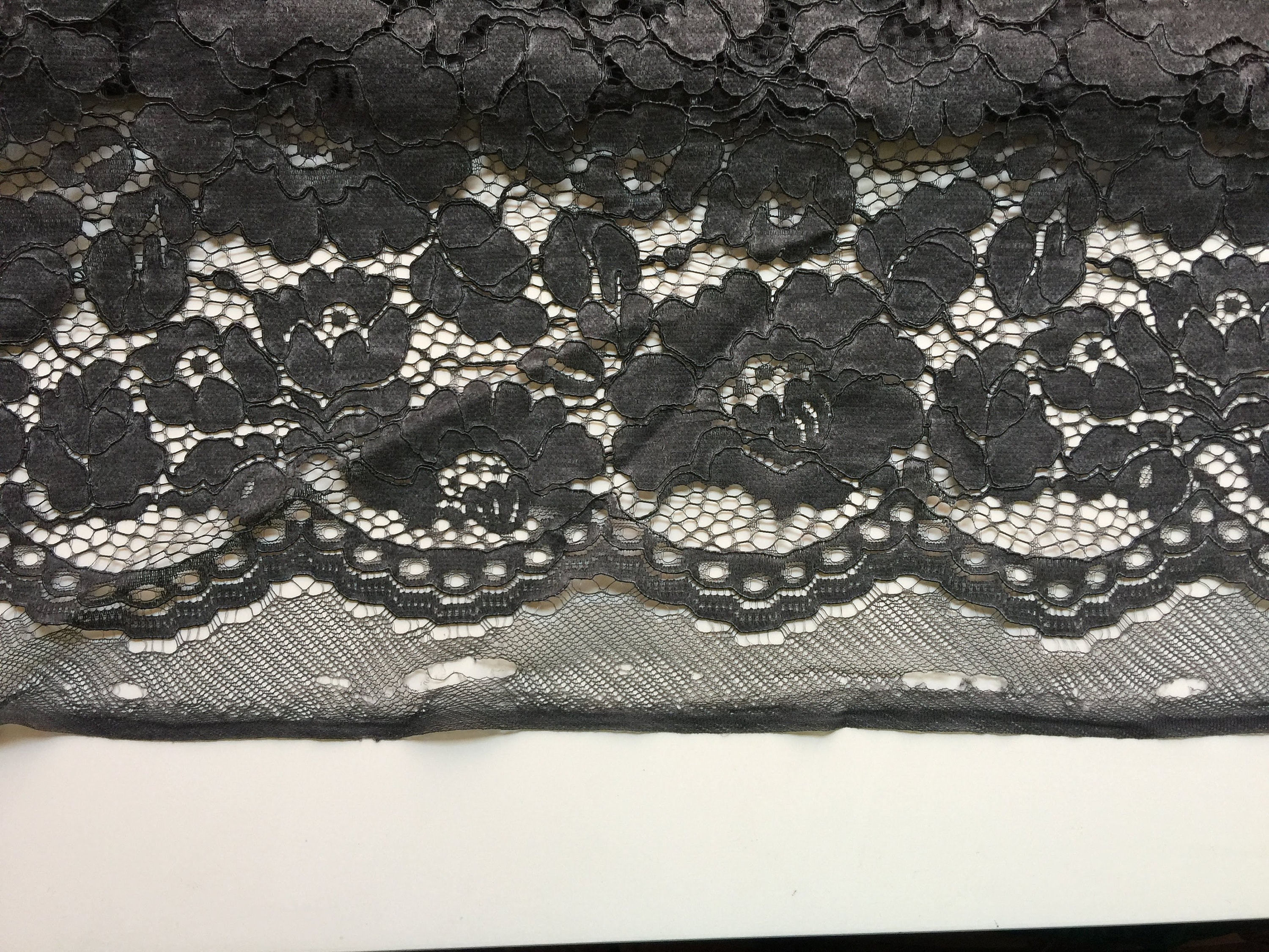 Summer CHARCOAL GREY Floral Pattern Double Dyed Flat Lace on - Etsy