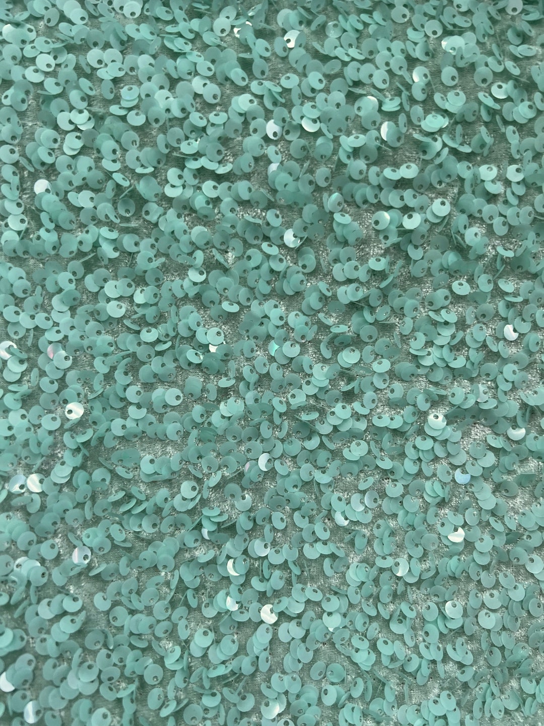 Stephanie AQUA Overlap Sequins on Stretch Velvet Fabric by the Yard for ...