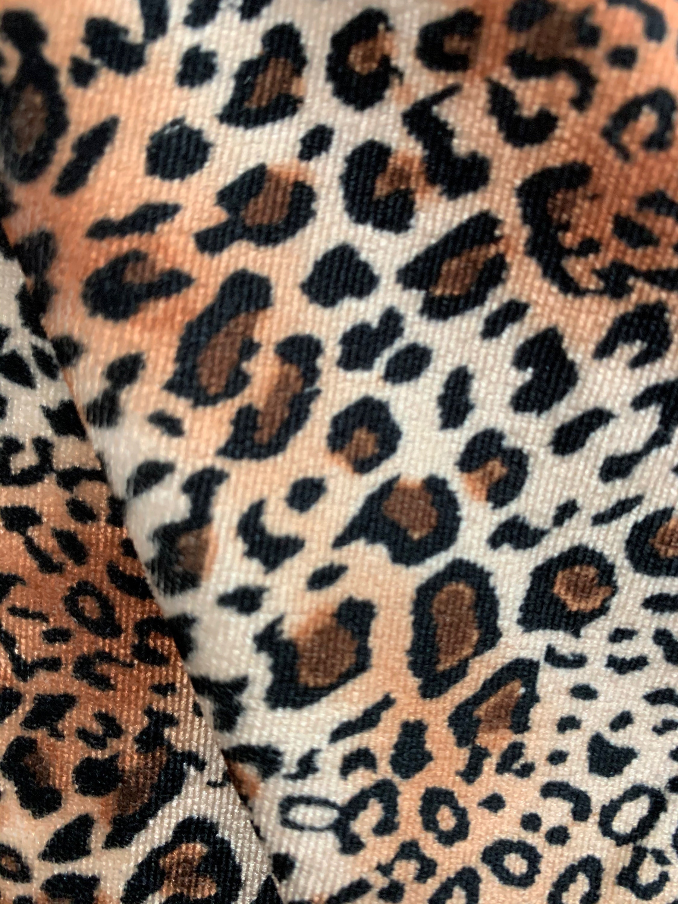 Dana BLACK BROWN RUST Leopard Pattern Polyester Stretch Velvet - Etsy