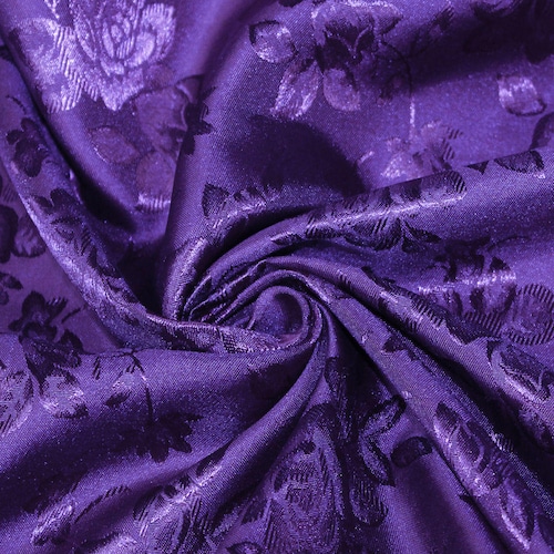 Purple And Antique Gold Floral Brocade Fabric Jacquard Fabric Etsy