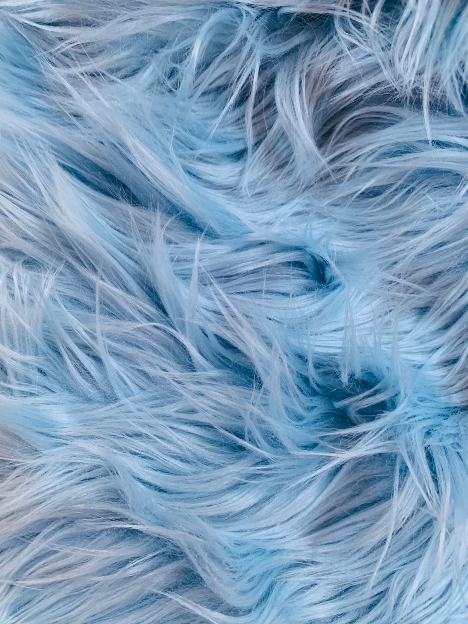 Eden LIGHT BLUE Shaggy Long Pile Soft Faux Fur Fabric for - Etsy