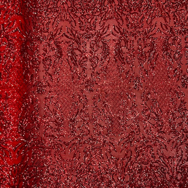 Red Lace Fabric - Etsy