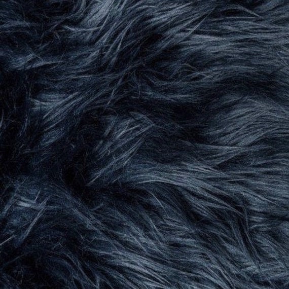 Eden NAVY BLUE Shaggy Long Pile Soft Faux Fur Fabric for | Etsy