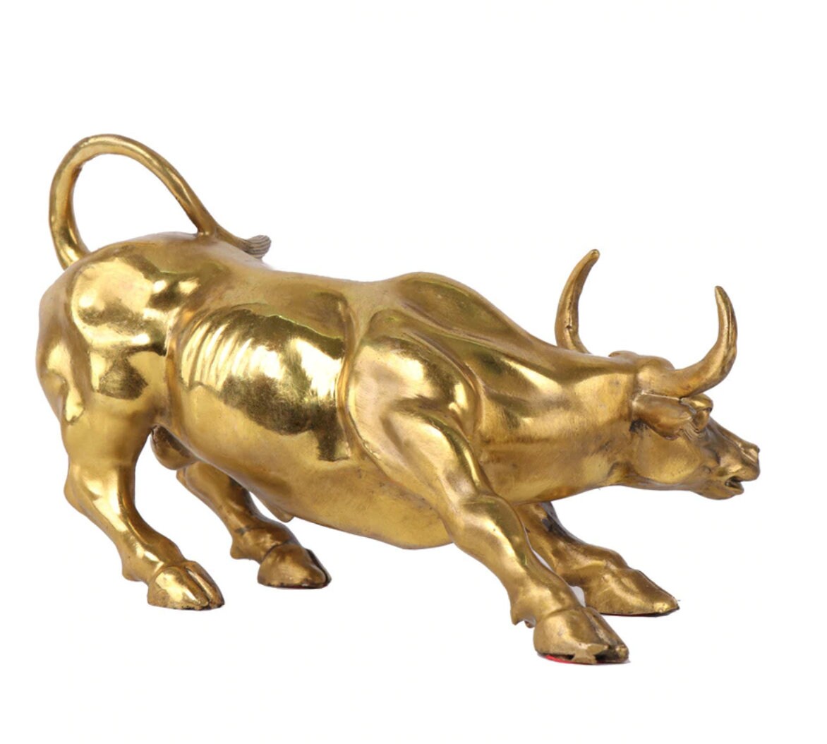 Buy The Brass Bull Figurine Sculpture Office Decor Wall Art Online in ...