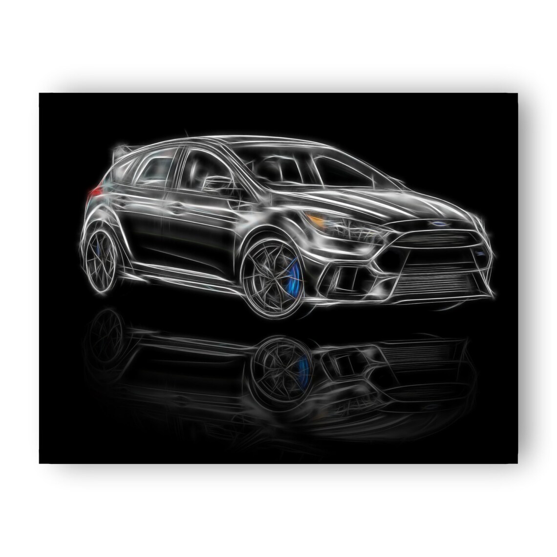 Ford Focus RS Print With Stunning Fractal Art Design. Various Sizes and ...