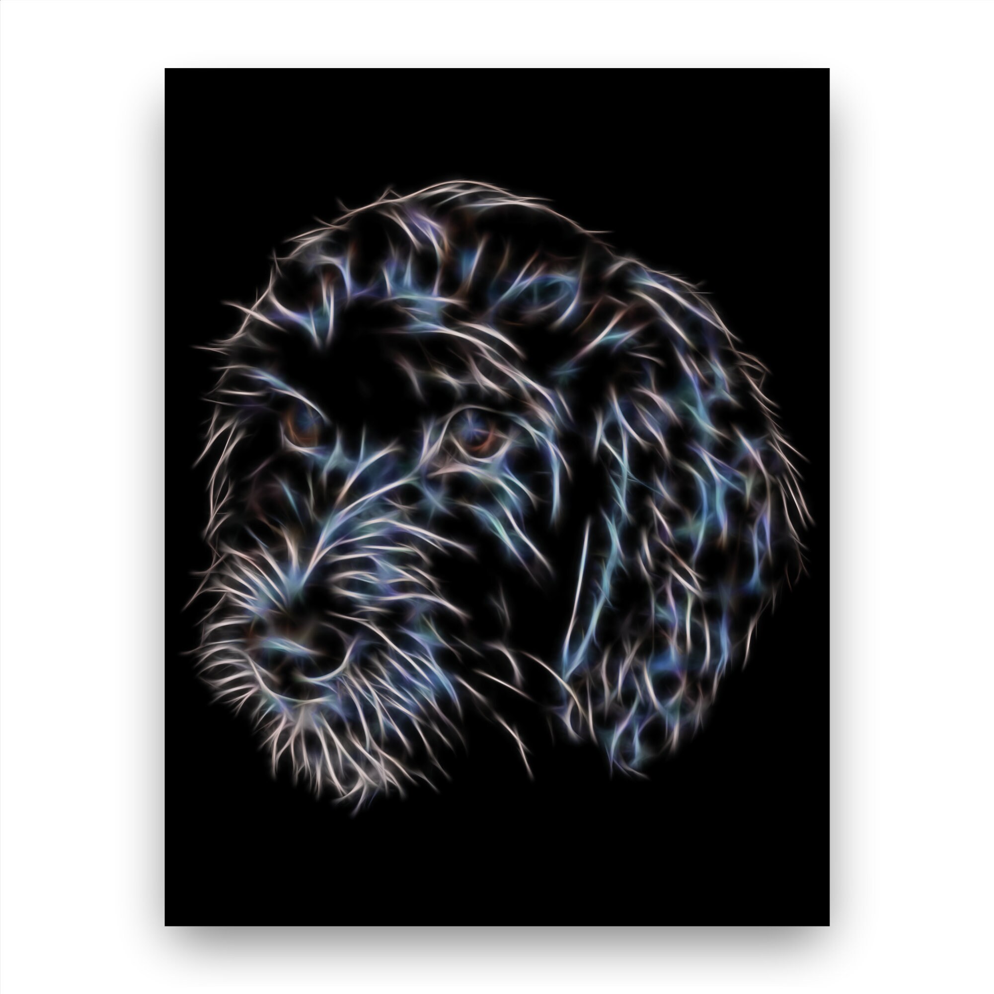 Black Cockapoo Print with Stunning Fractal Art Design. Various | Etsy