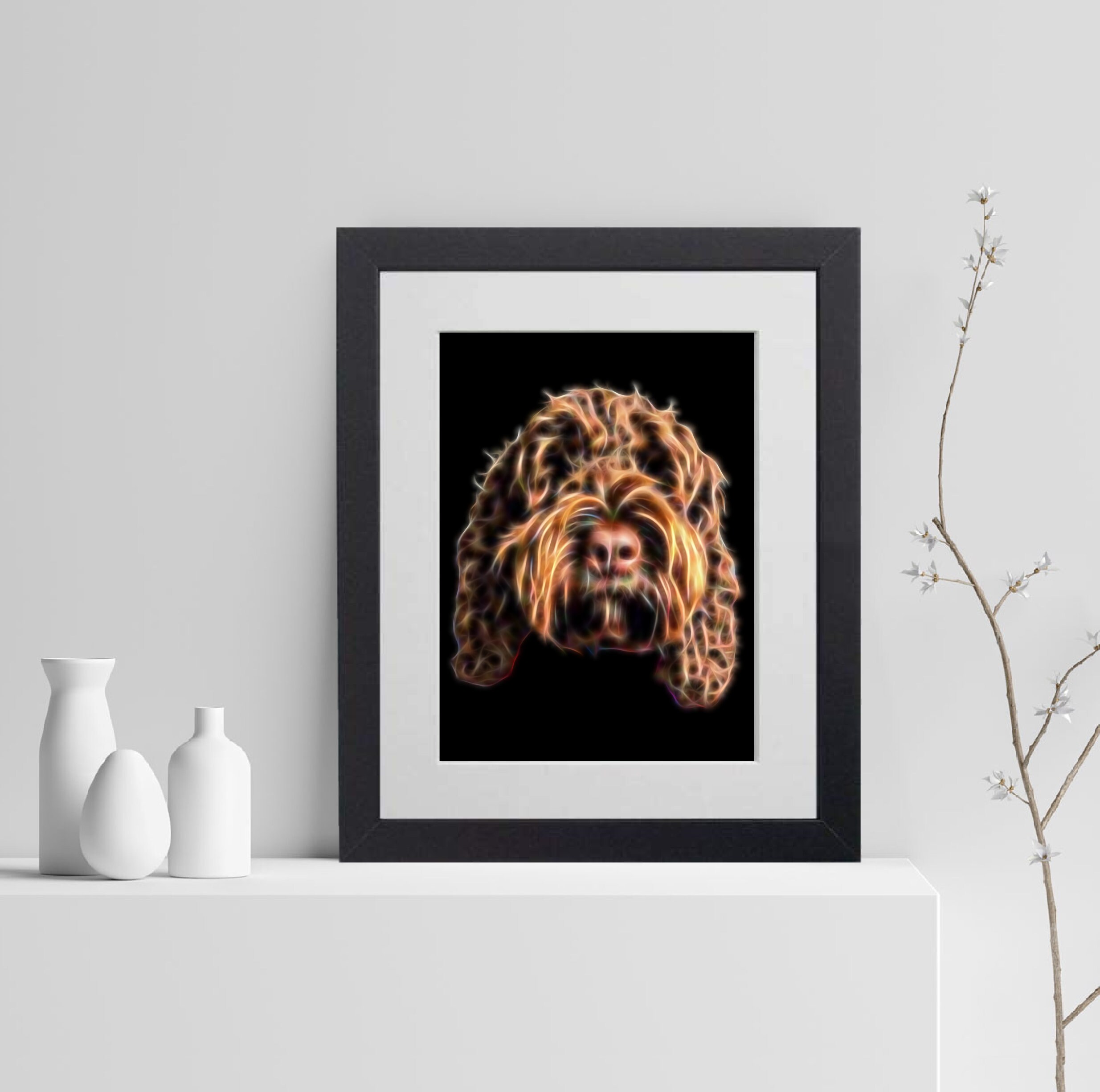 Chocolate Brown Cockapoo Print With Stunning Fractal Art - Etsy Canada