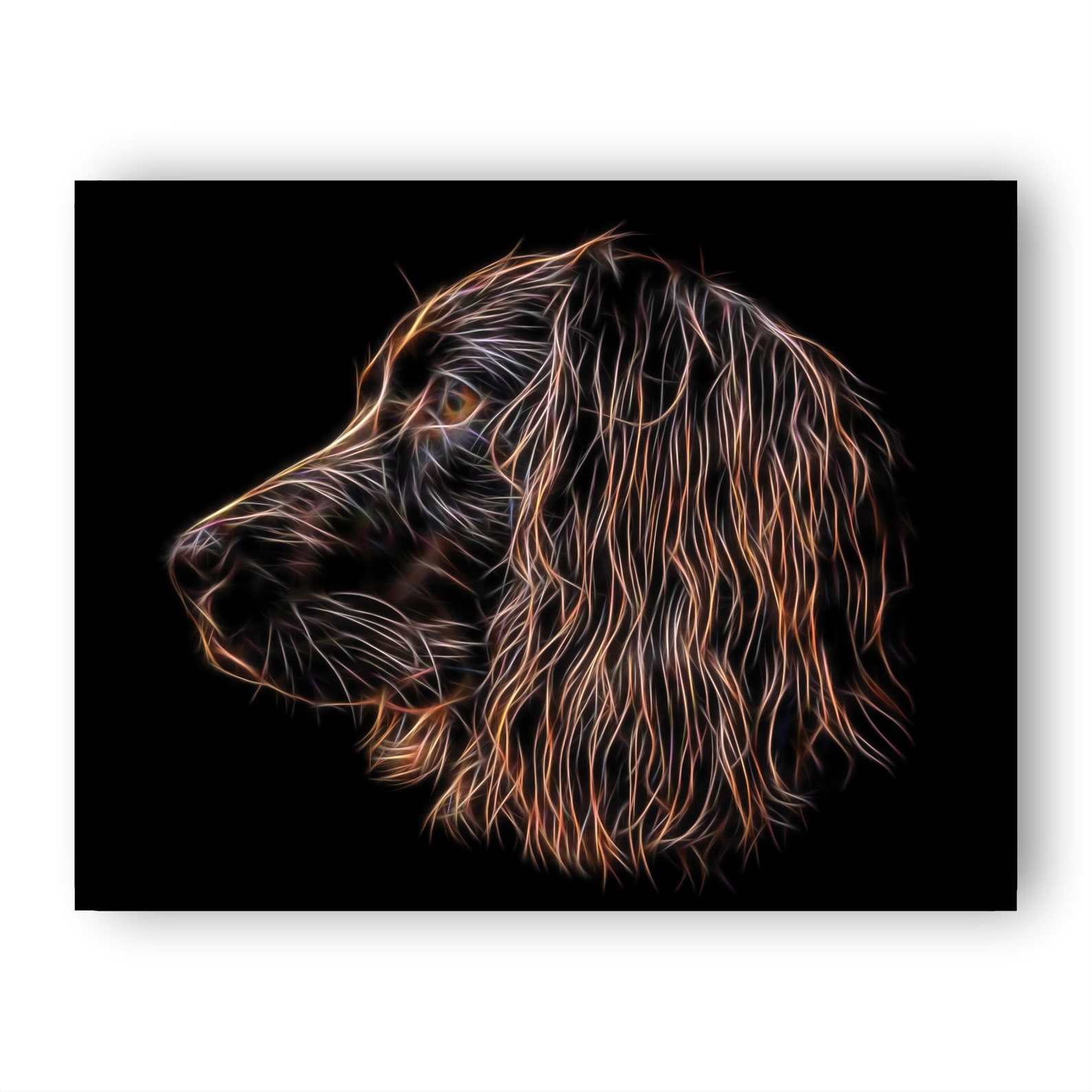 Chocolate Working Cocker Spaniel Print With Stunning Fractal Art Design ...