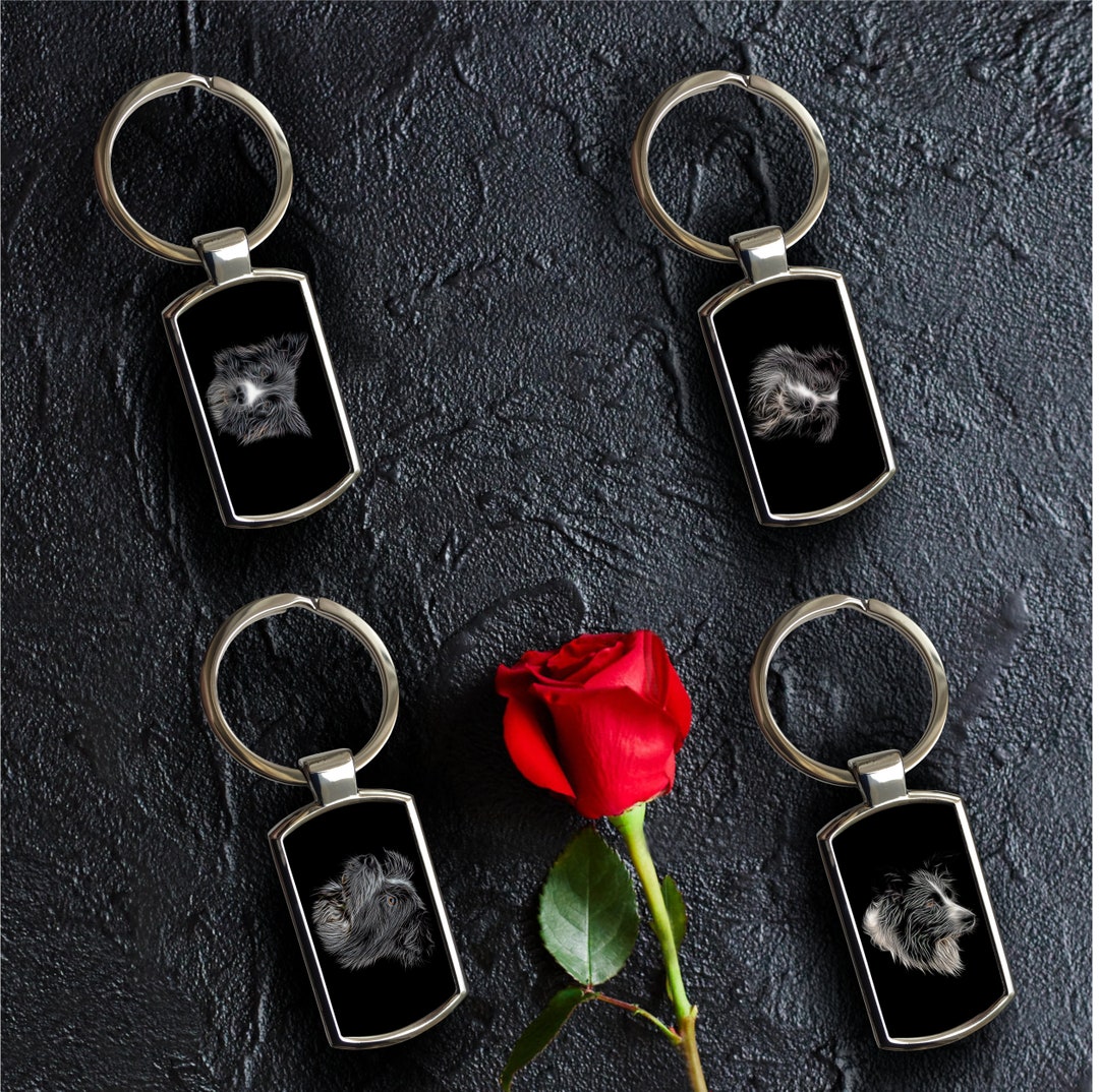 Border Collie Keychain With Stunning Fractal Art Design - Etsy