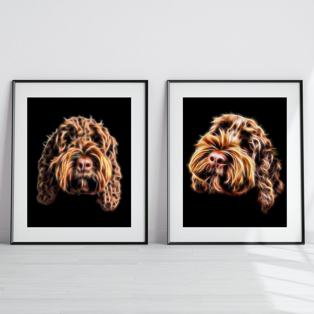 Chocolate Brown Cockapoo Print With Stunning Fractal Art Design ...