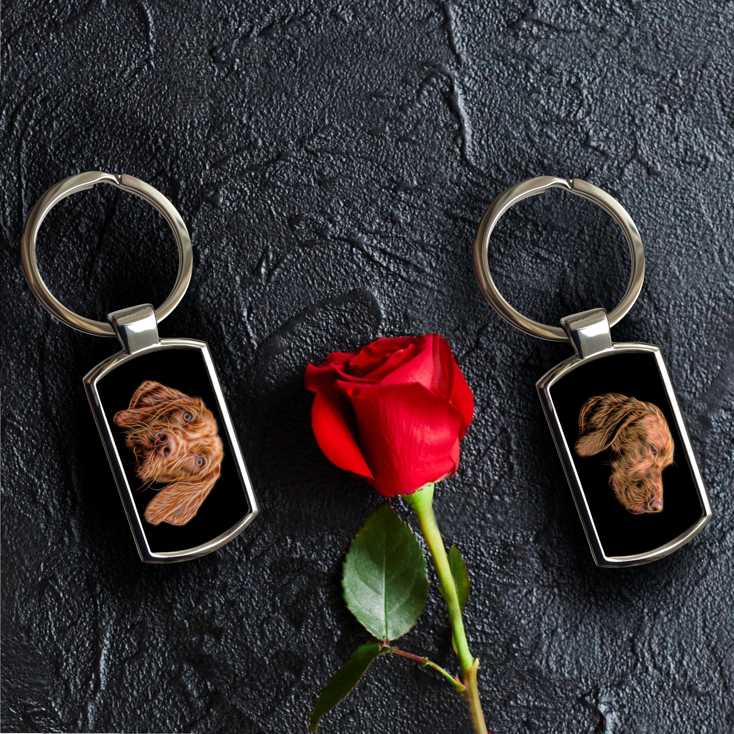 Hungarian Vizsla Keychain with Stunning Fractal Art Design - Etsy 日本