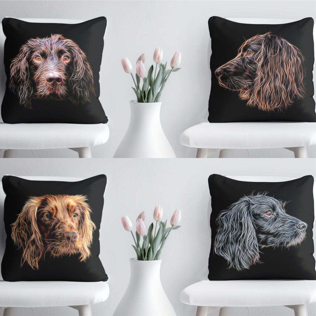 Working Cocker Spaniel Cushion and Insert With Stunning Fractal Art ...