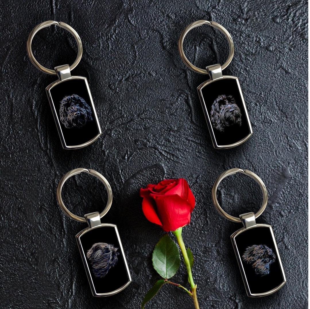 Black Cockapoo Keyring With Stunning Fractal Art Design - Etsy UK