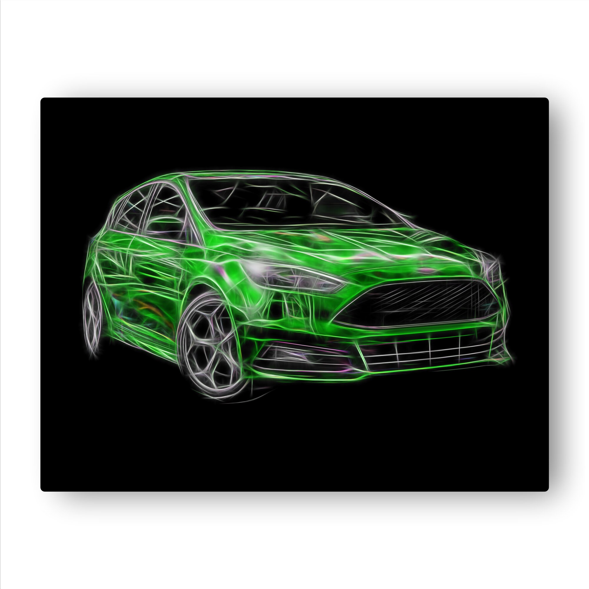 Ford Focus ST MK 3 Aluminium Metal Wall Plaque With Stunning Fractal ...