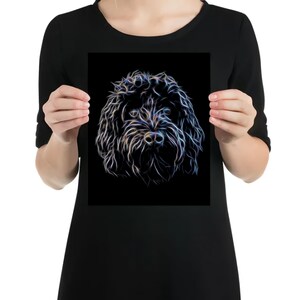 Black Cockapoo Metal Wall Plaque With Stunning Fractal Art Design ...