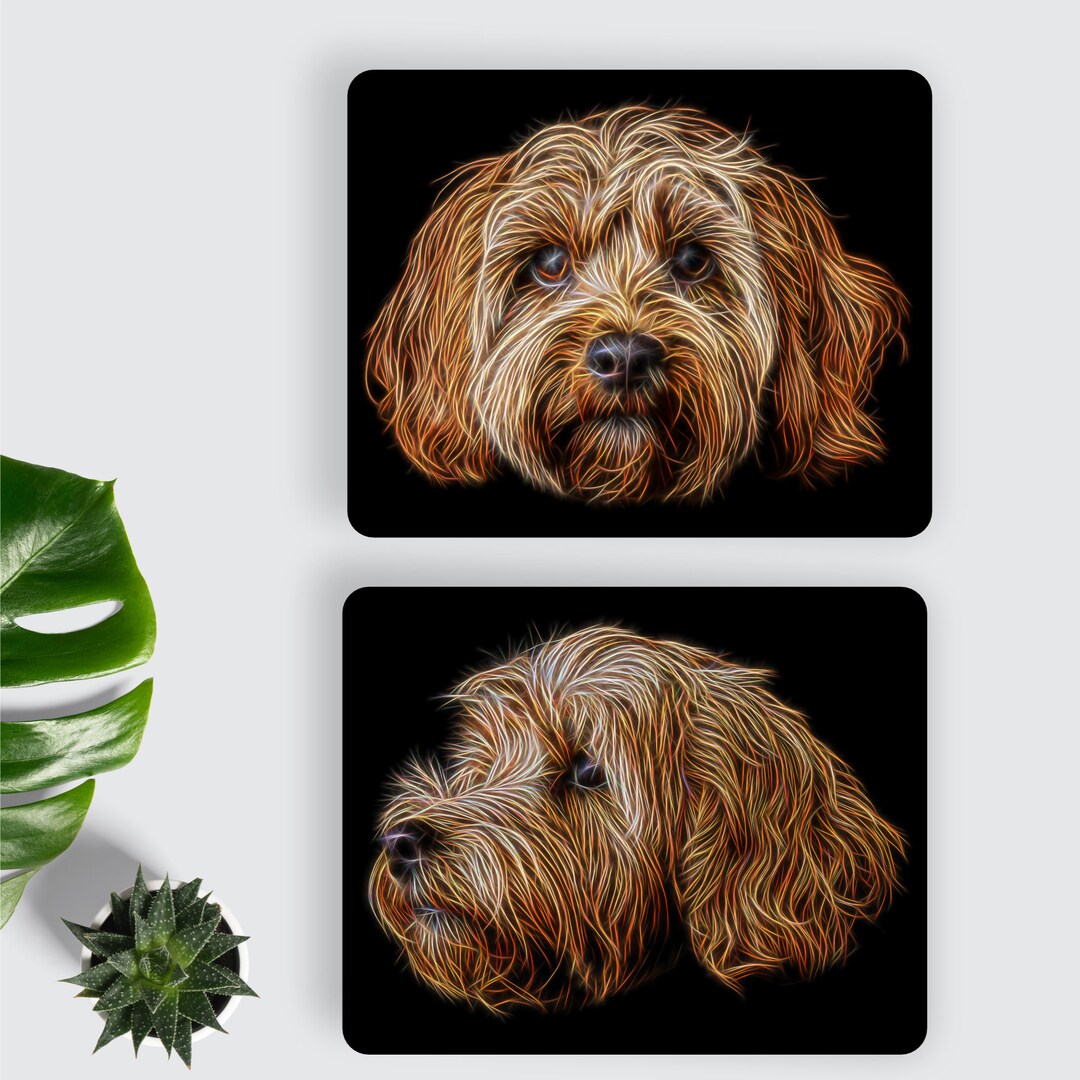 Apricot Cockapoo Metal Wall Plaque With Stunning Fractal Art Design ...