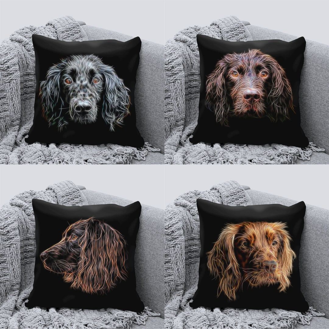 Working Cocker Spaniel Cushion and Insert With Stunning Fractal Art ...
