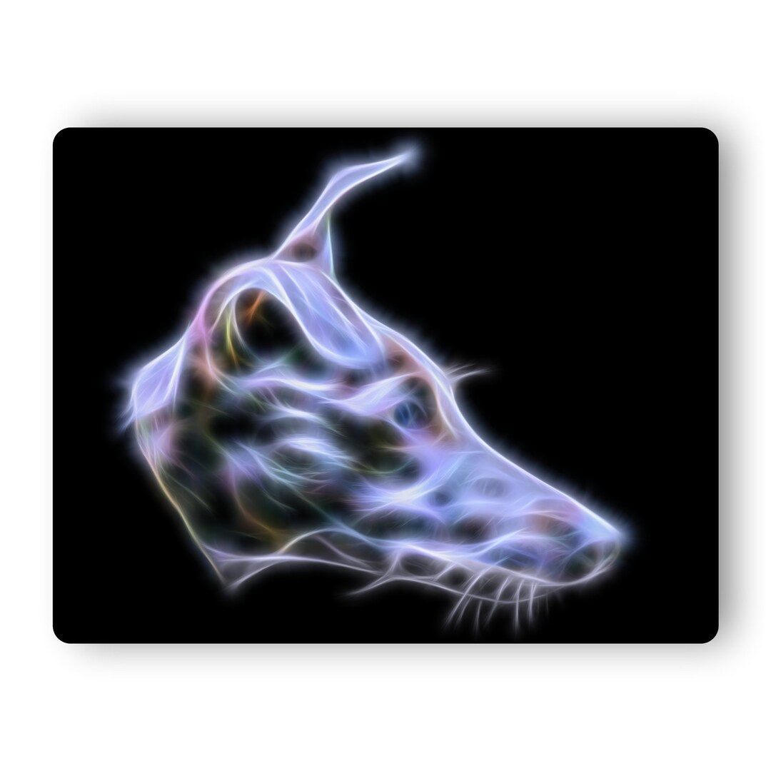Blue Whippet Metal Wall Plaque With Stunning Fractal Art Design - Etsy UK