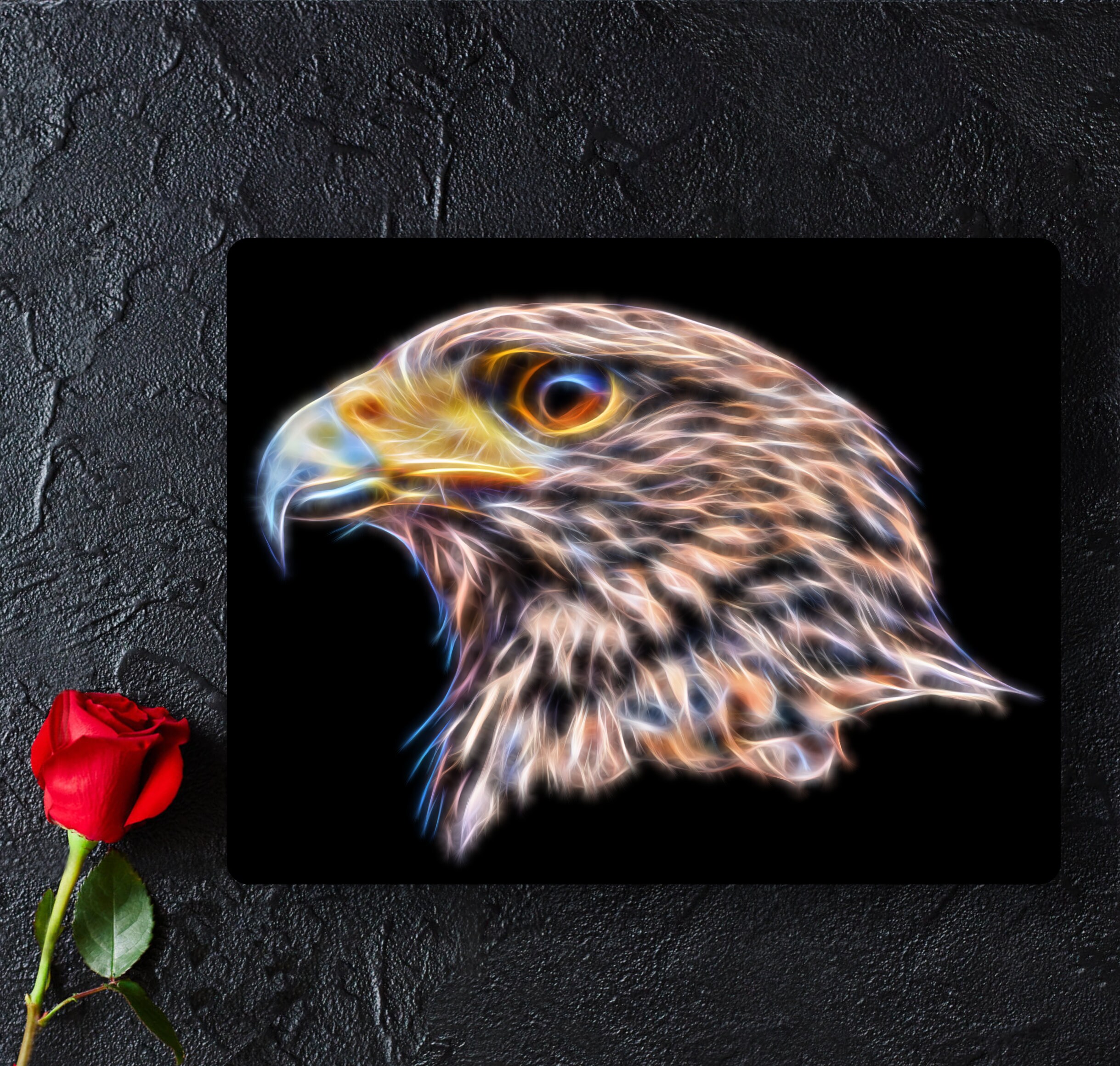 Harris Hawk Metal Wall Plaque With Stunning Fractal Art - Etsy