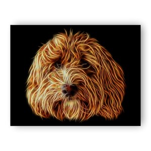 Red Cockapoo Print With Stunning Fractal Art Design. Various Sizes ...