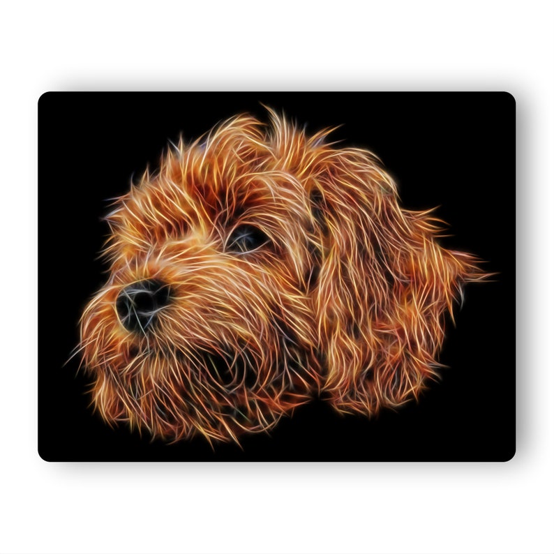 Red Cavapoo Metal Wall Plaque With Stunning Fractal Art - Etsy