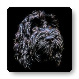 Black Cockapoo Coasters, Set of 2, With Stunning Fractal Art Design ...
