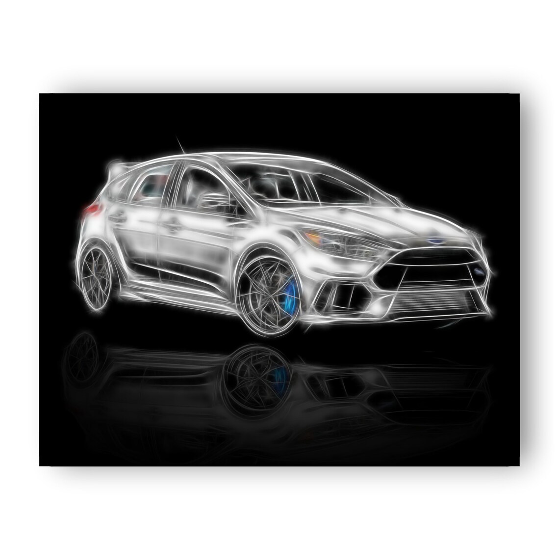 Ford Focus RS Print With Stunning Fractal Art Design. Various Sizes and ...