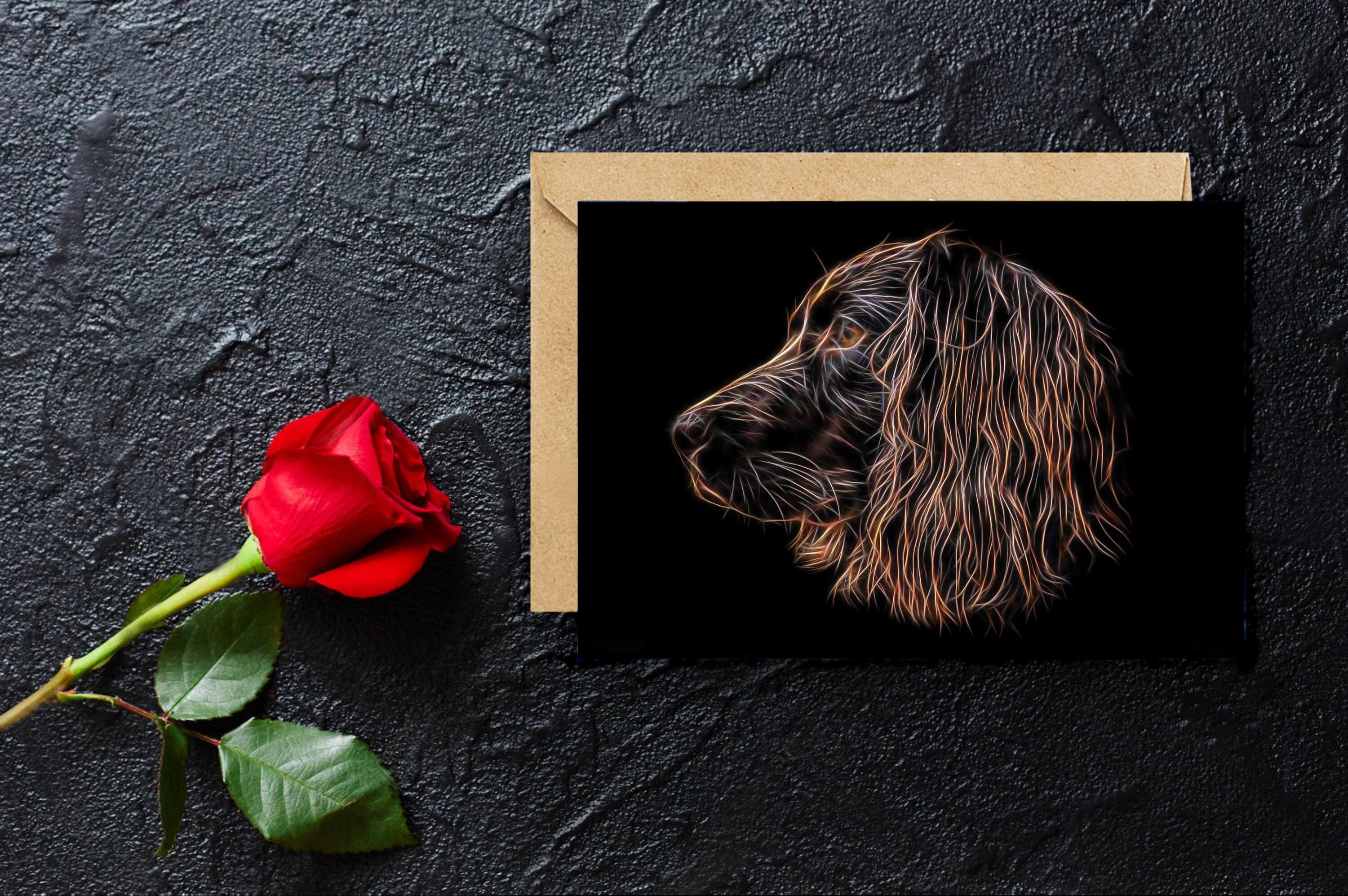 Chocolate Working Cocker Spaniel Greeting Card With Stunning - Etsy UK