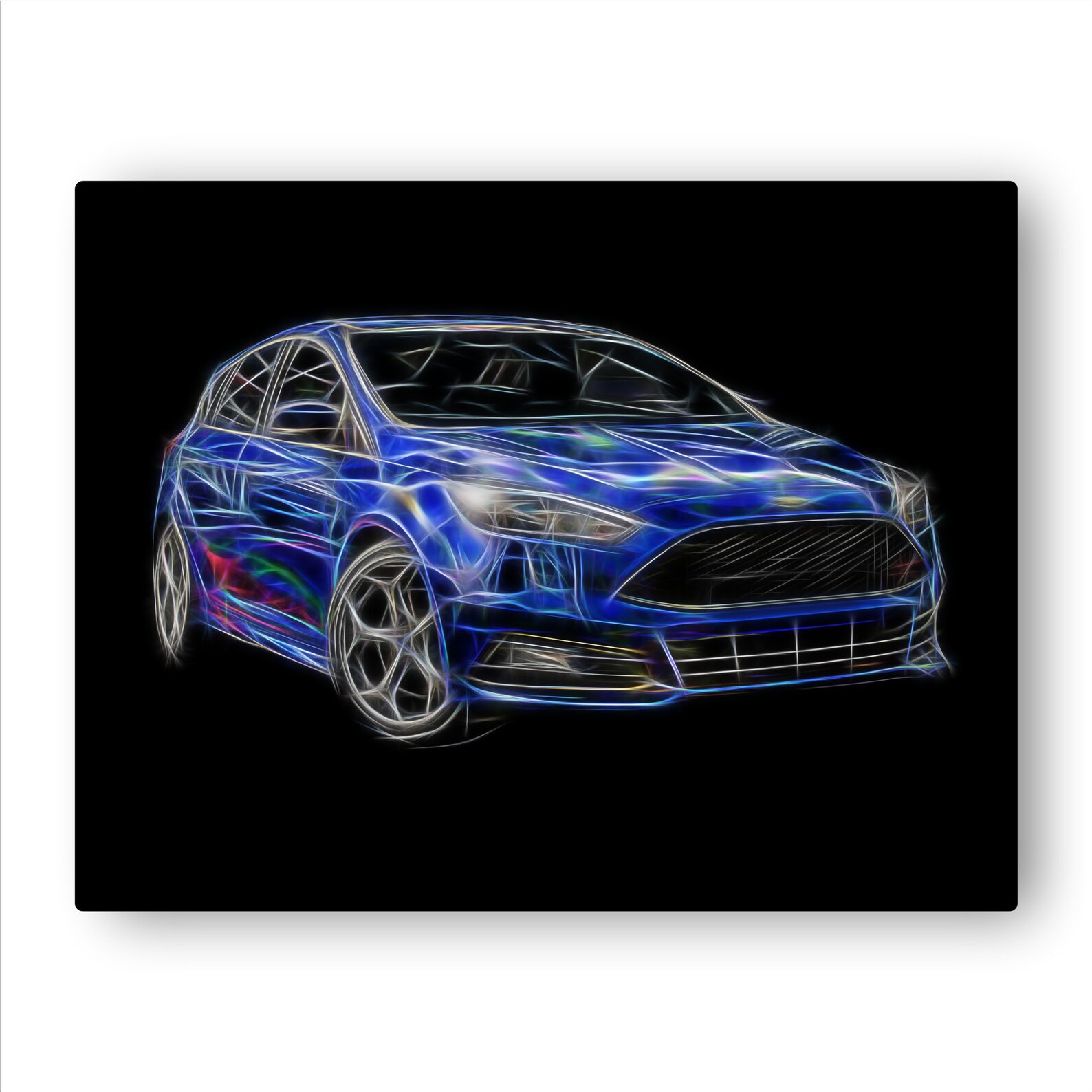 Ford Focus ST MK 3 Aluminium Metal Wall Plaque With Stunning Fractal ...