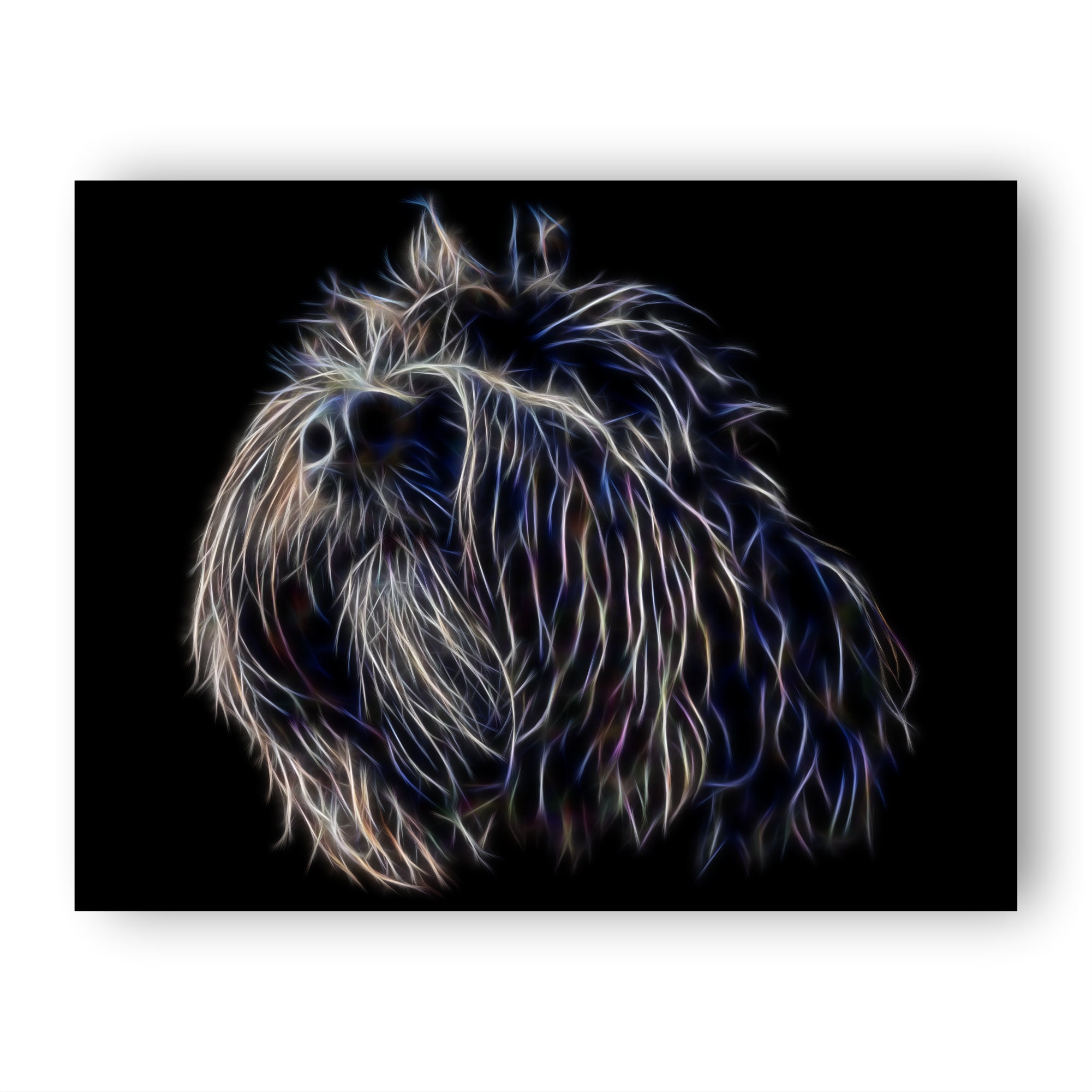 Black Cockapoo Print with Stunning Fractal Art Design. Various | Etsy