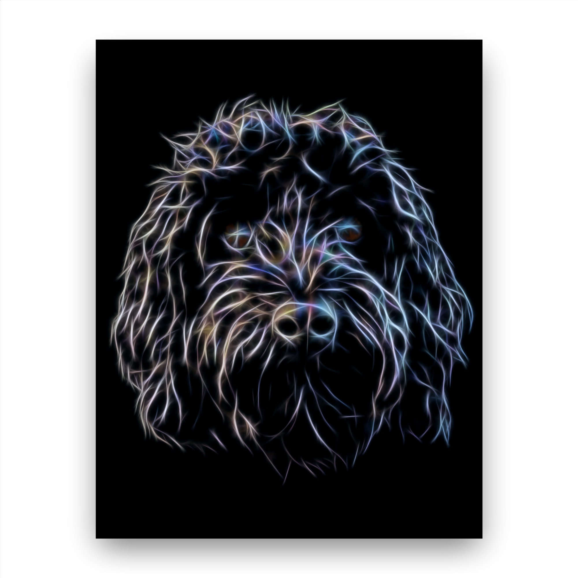 Black Cockapoo Print with Stunning Fractal Art Design. Various | Etsy
