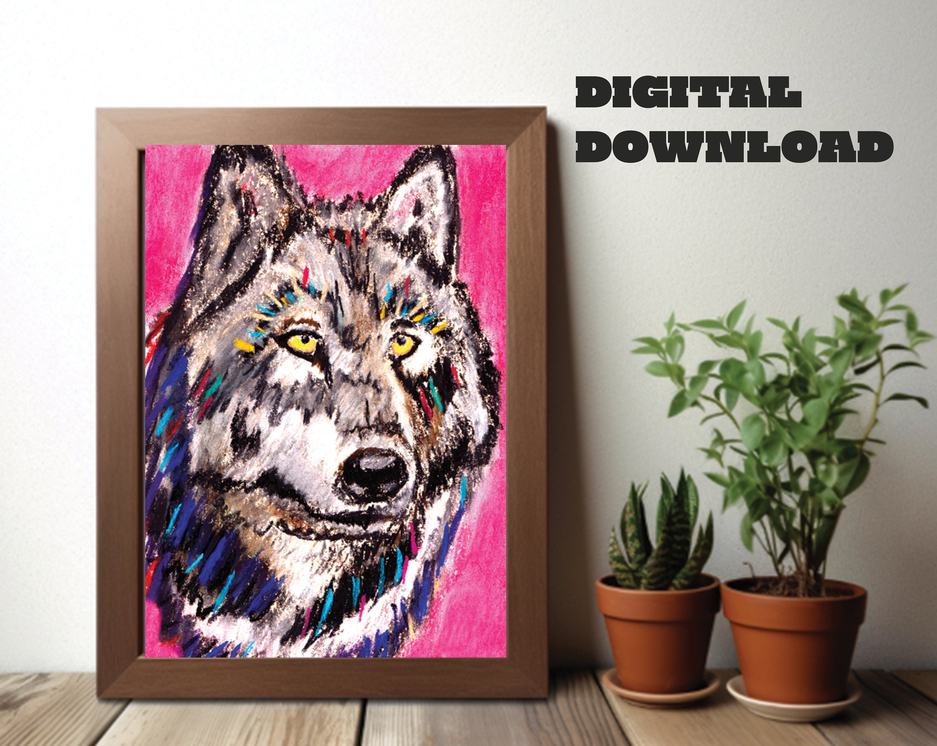Wolf Spirit Pastel Digital Download - Etsy