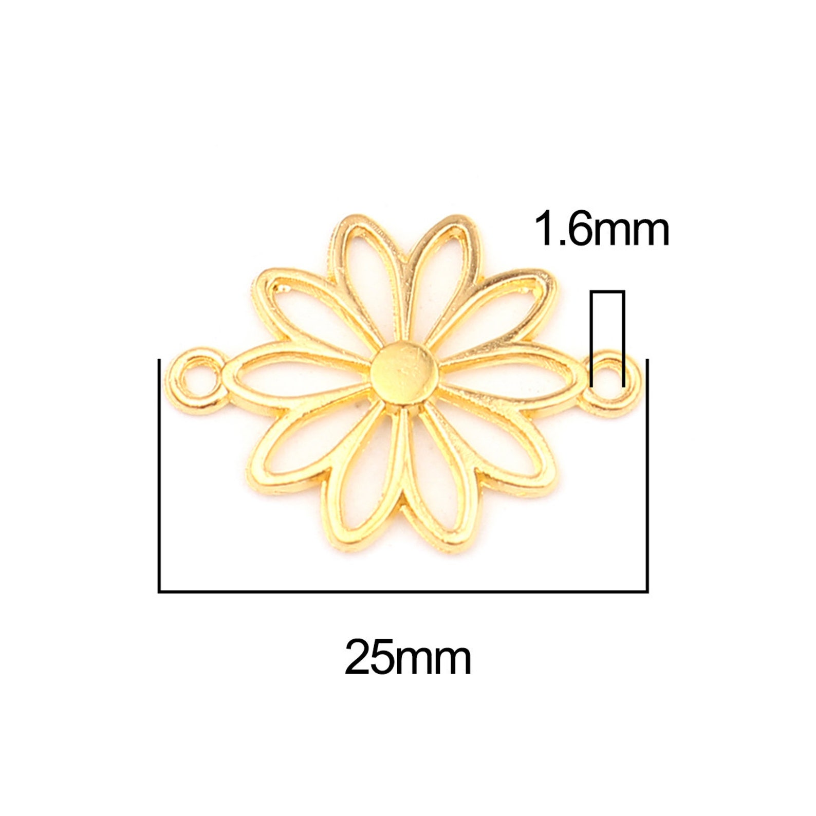 5 Pcs Gold Daisy Connector Big Flower Connector - Etsy