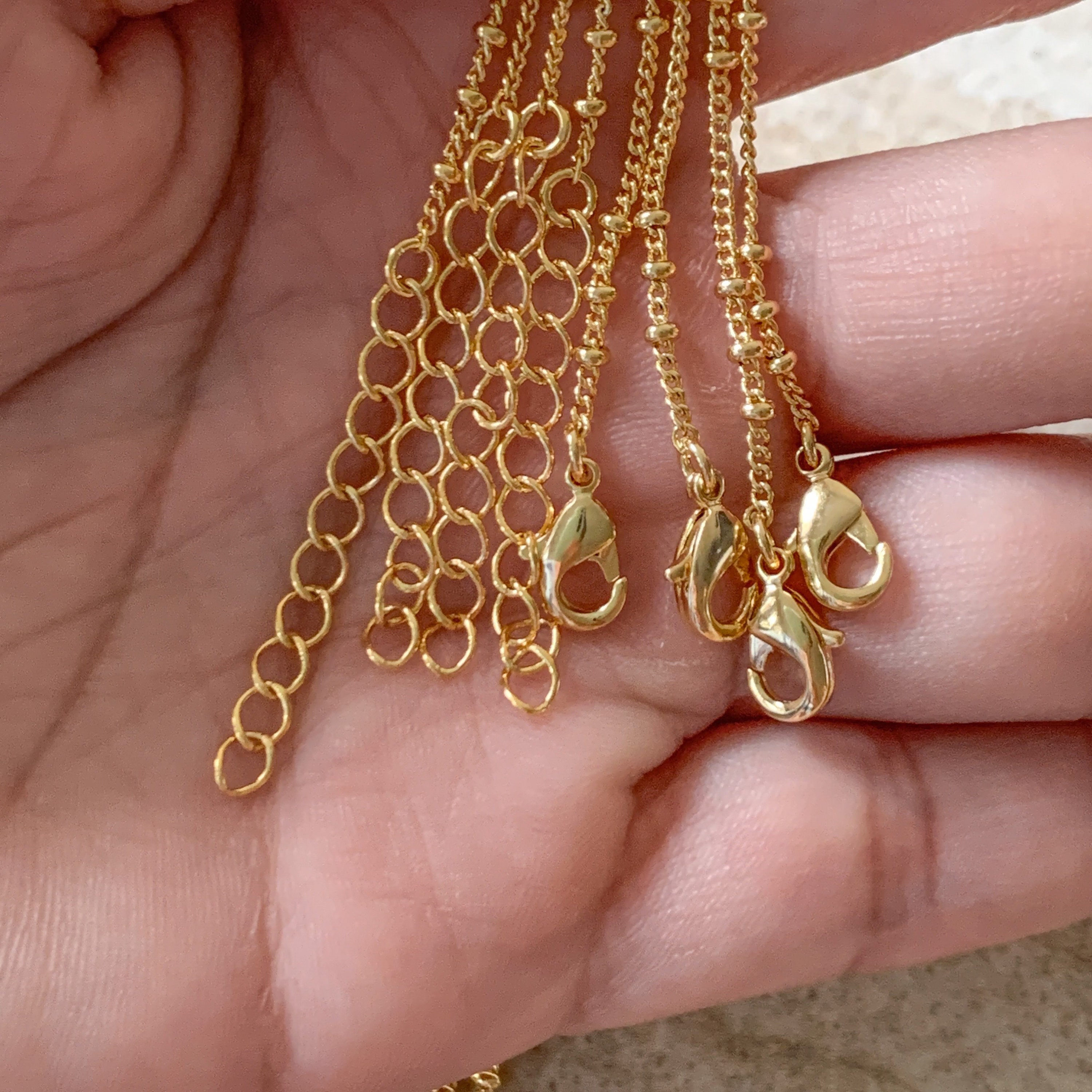 Gold Chains Finished Chain Necklace Plain Gold Necklace | Etsy