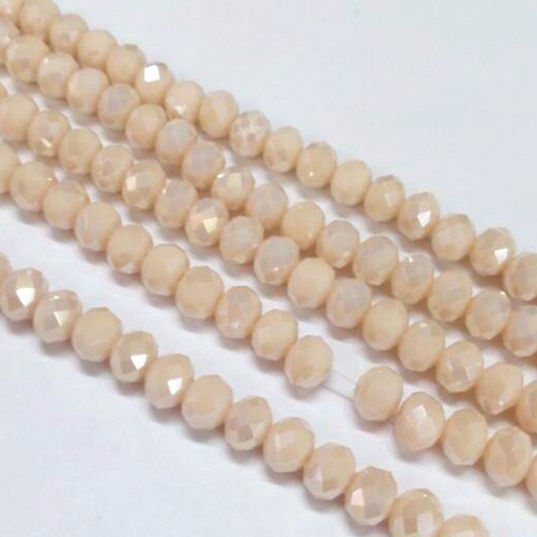 Electroplate Peach Color Crystal Glass Beads, AB Color Plated Glass ...
