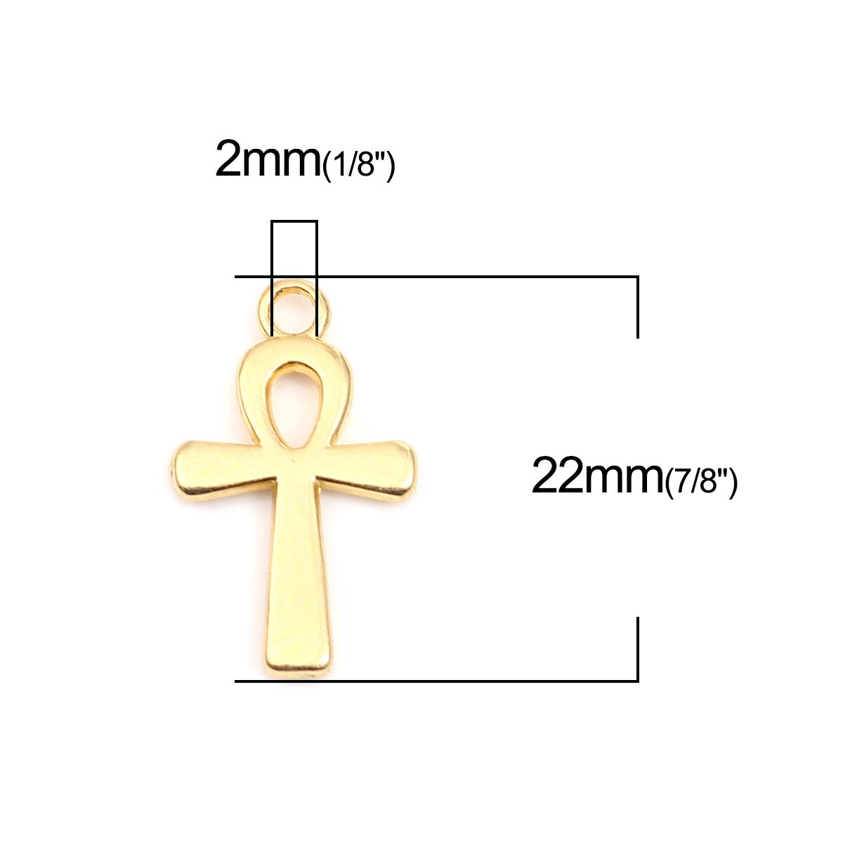 5 Gold Ankh Charm - Etsy