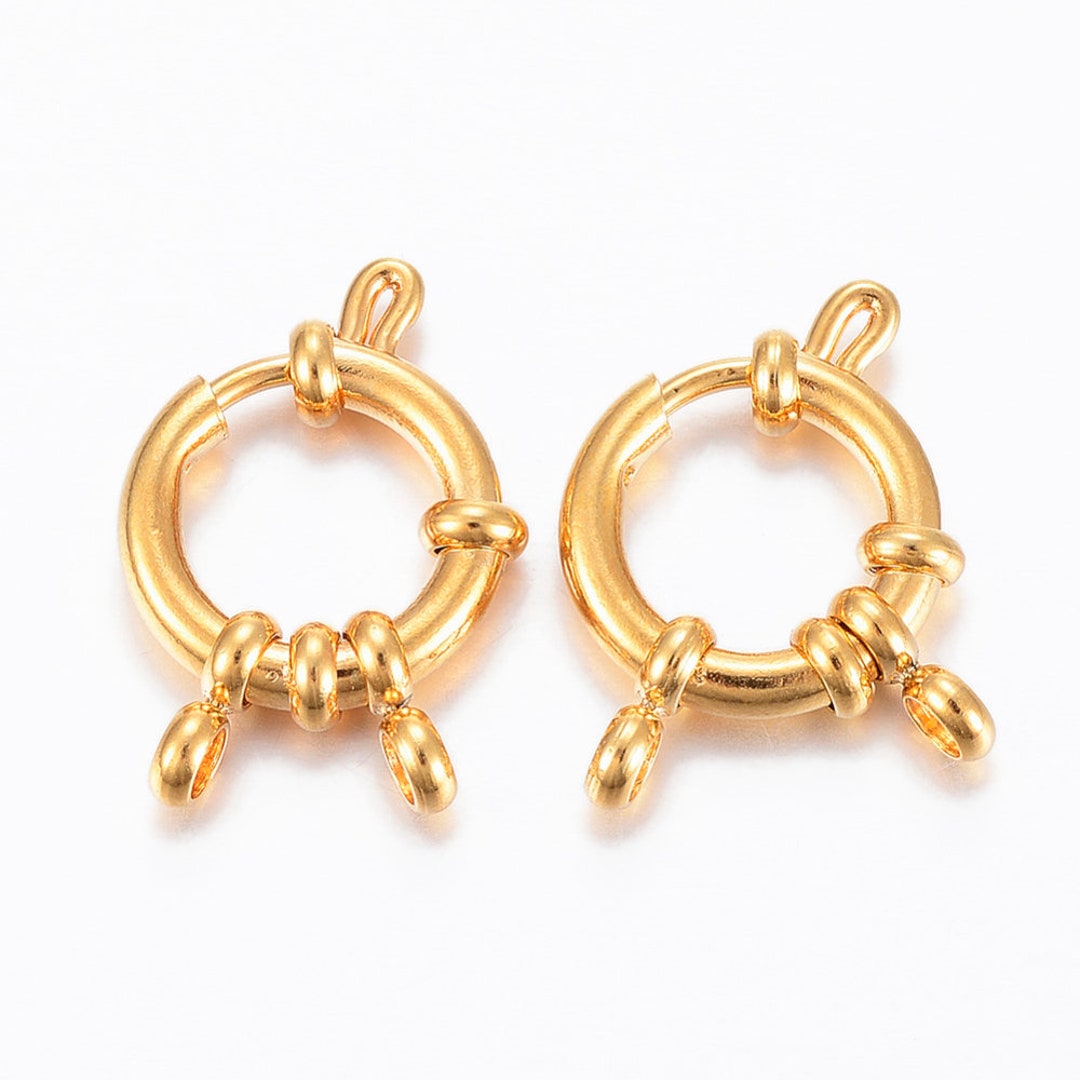 304 Stainless Steel Spring Ring Clasps, Golden Ring Claps - Etsy