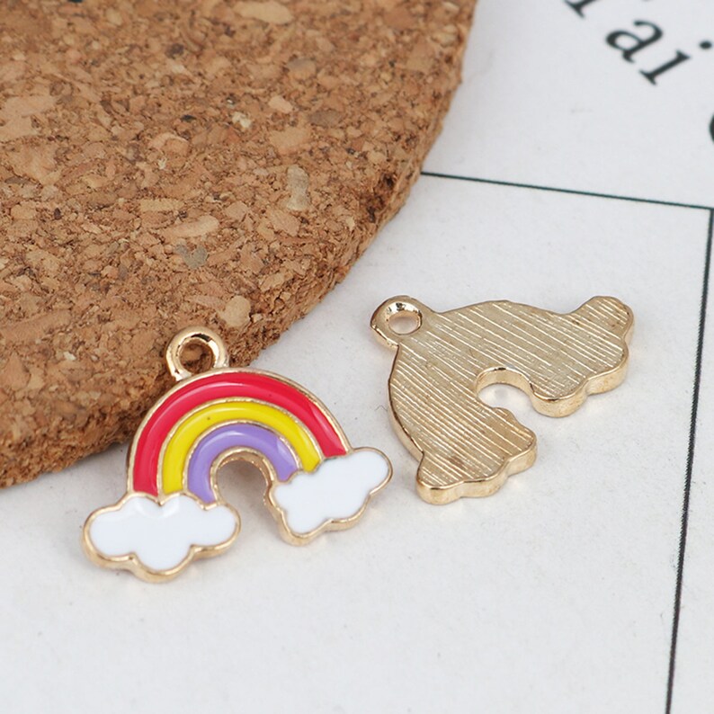 5 Pieces Rainbow Charm Colorful Charm - Etsy