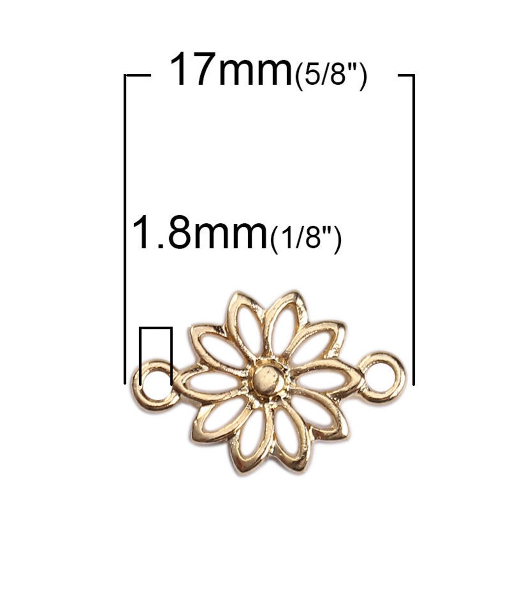 3 Pcs - Flower Connector, Gold Flower Connector, Dainty Connector Charm ...