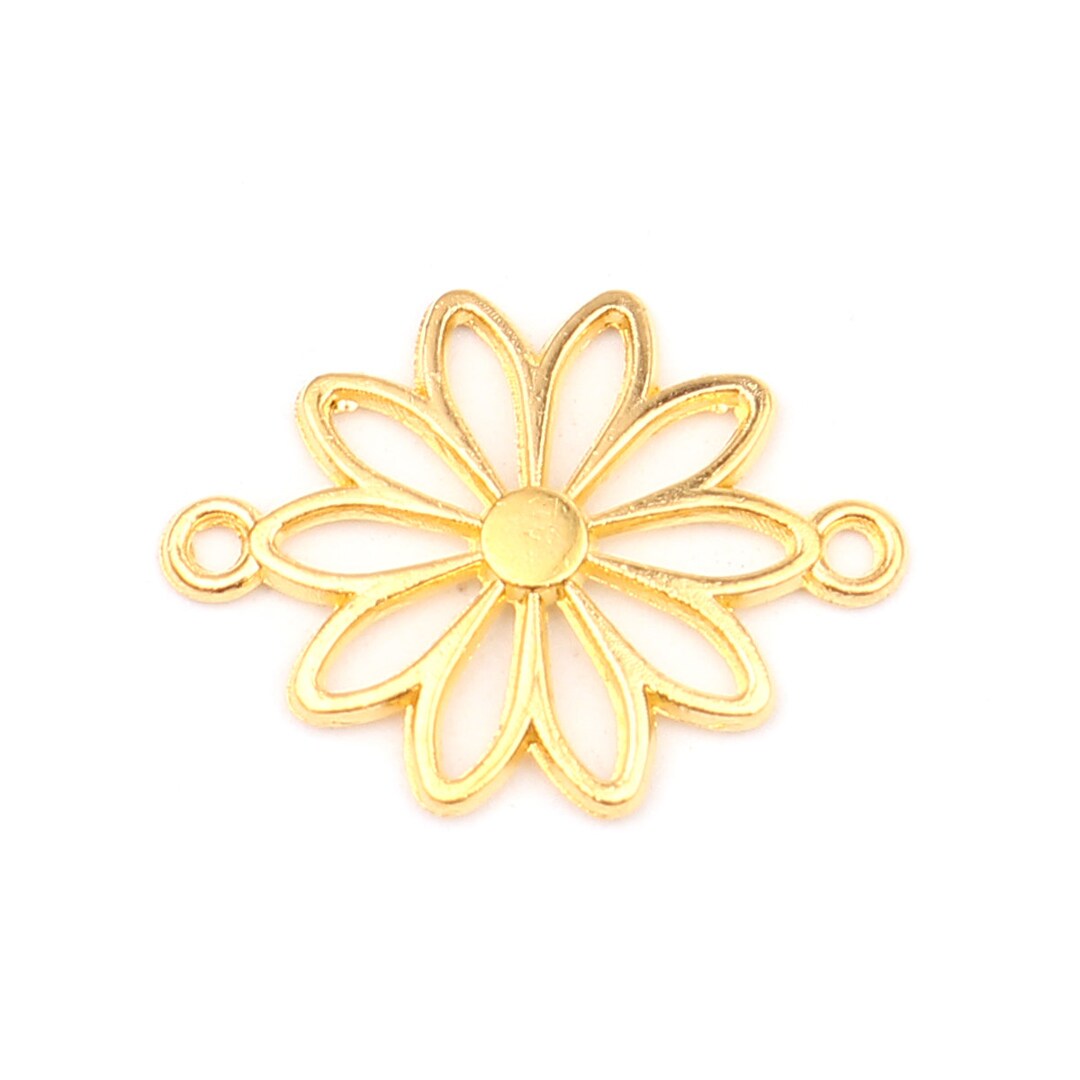 5 Pcs Gold Daisy Connector, Big Flower Connector - Etsy
