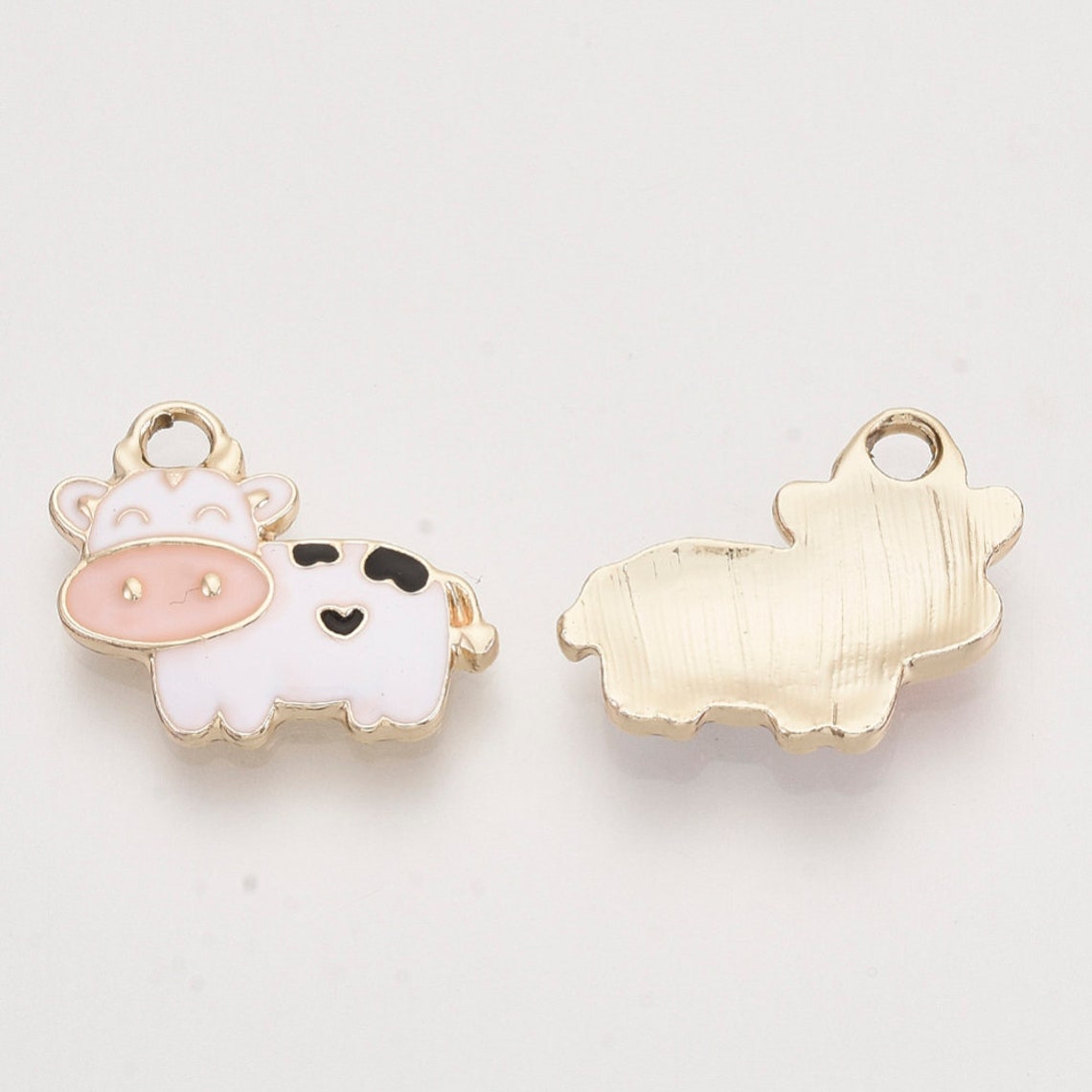 5 Pcs Cow Charms Alloy Enamel Pendants Cute Enamel Charm - Etsy