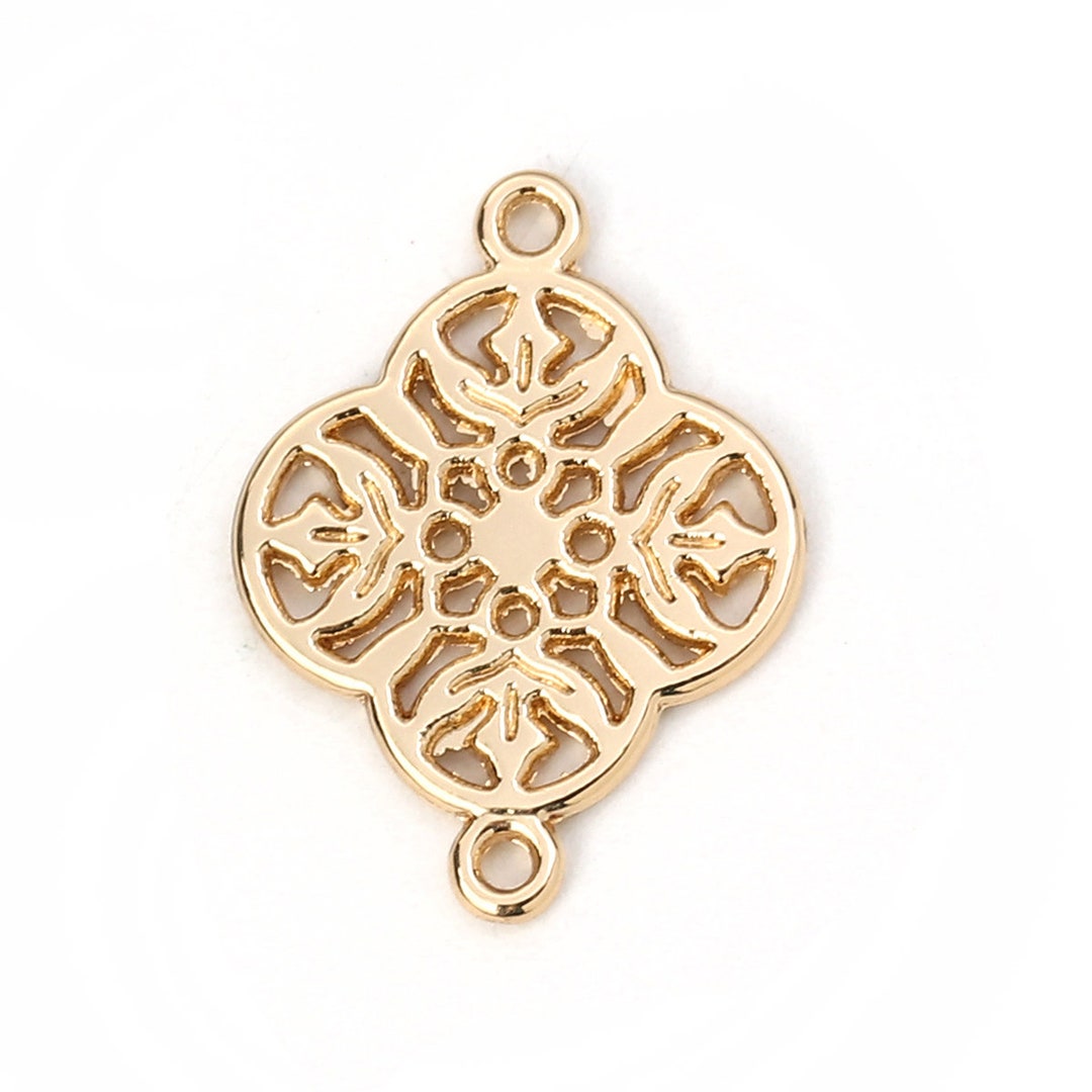 5 Pcs - Gold Connector, Flower Connector, Gold Flower Charm - Etsy