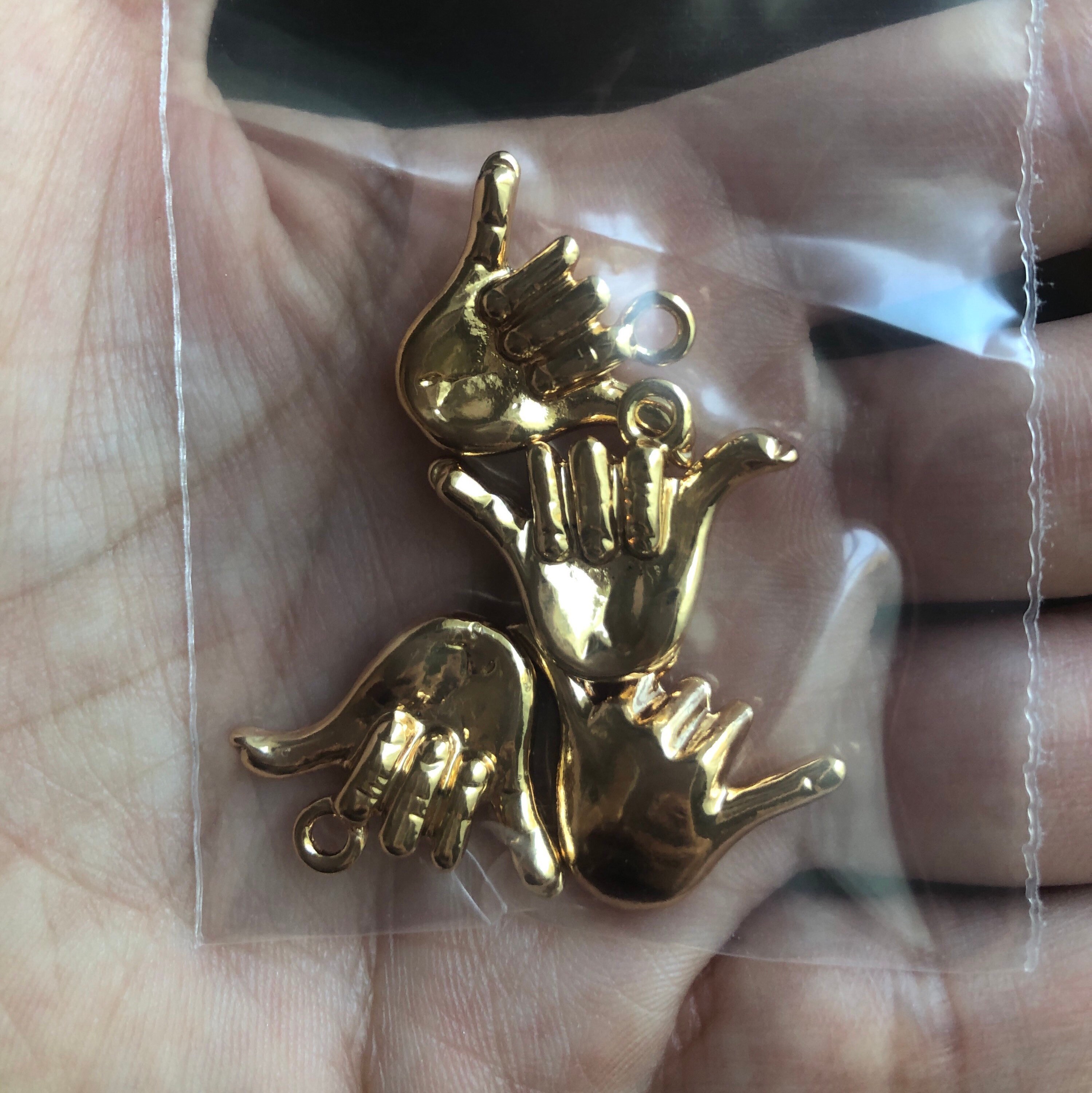 Shaka Hand Charm Hand Sign Charm Gold Hand Charm - Etsy