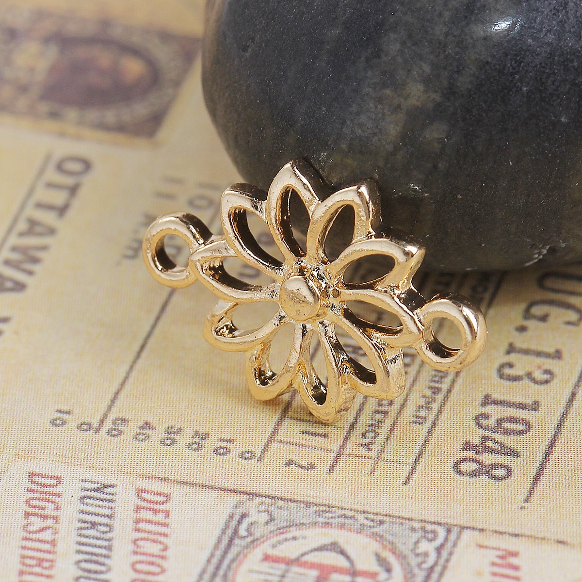 3 Pcs Flower Connector Gold Flower Connector Dainty - Etsy