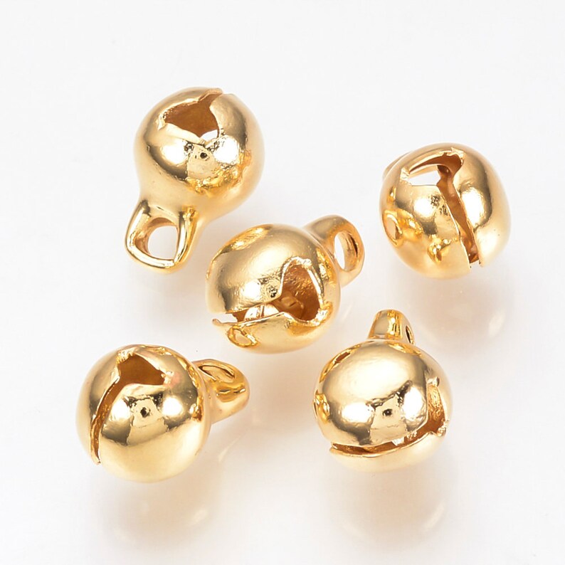 10 Pcs - 18K Gold Plated Brass Bell Charms - Etsy