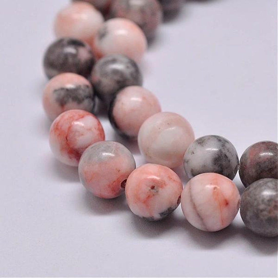 6mm Natural Pink Zebra Jasper Beads Strands Round Gemstone | Etsy