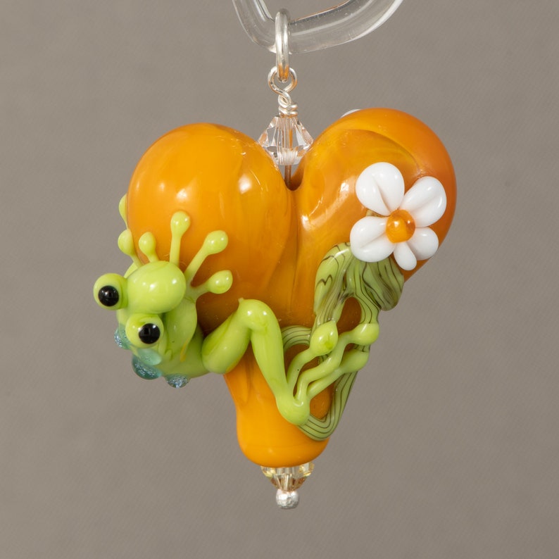 Heart Pendat With Frog - Etsy
