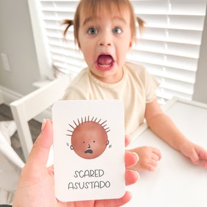 Feelings Flashcards - Bilingual - Etsy