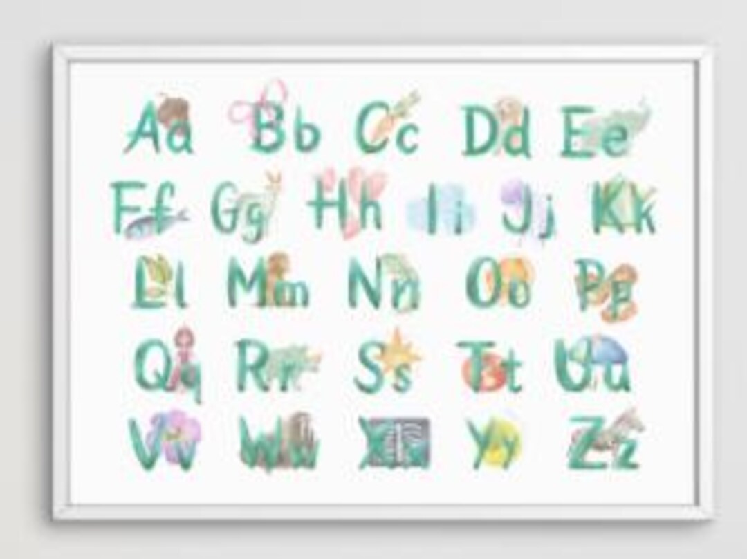 Alphabet Watercolour Horizontal Poster Print | A4 Digital Download ...